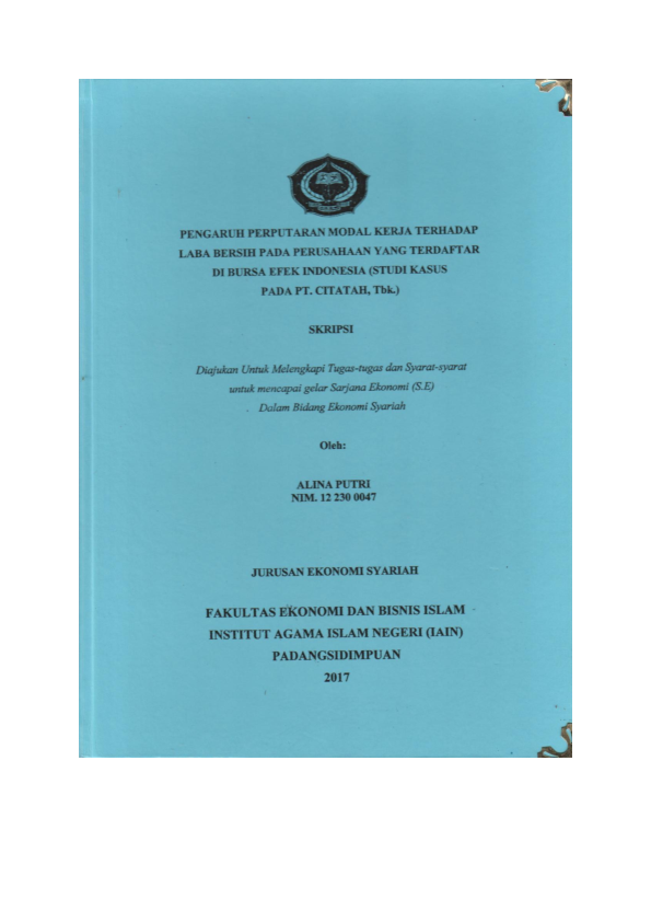 (PDF) Pengaruh perputaran modal kerja terhadap laba bersih pada ...