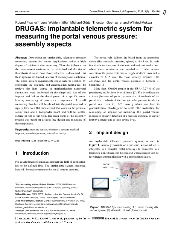 (PDF) DRUGAS: implantable telemetric system for measuring the portal ...