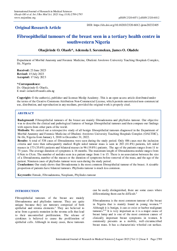 (PDF) Fibroepithelial tumours of the breast seen in a tertiary health ...