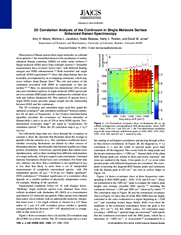 (PDF) 2D Correlation Analysis of the Continuum in Single Molecule Surface Enhanced Raman ...