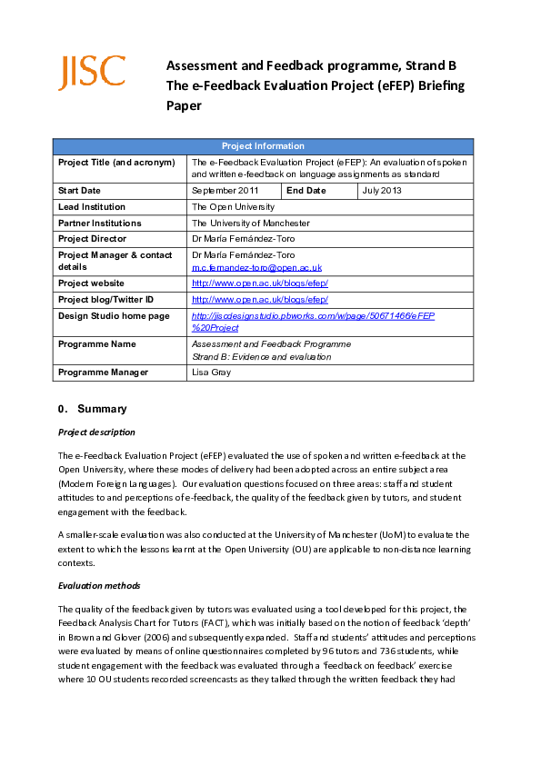(DOC) eFEP Briefing Paper