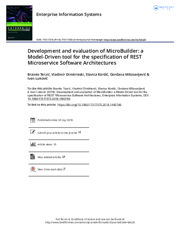 (PDF) Development and evaluation of MicroBuilder: a Model-Driven tool for the specification of ...
