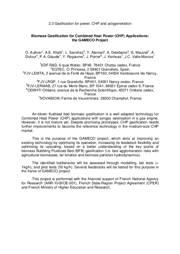 (PDF) Gasification for power, CHP and polygeneration Biomass Gasification for Combined Heat ...