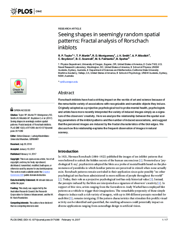(PDF) Seeing shapes in seemingly random spatial patterns: Fractal ...