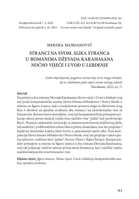 (PDF) STRANCI NA SVOM. SLIKA STRANCA U ROMANIMA DŽEVADA KARAHASANA ...