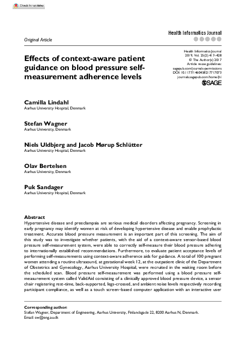 (PDF) Effects of context-aware patient guidance on blood pressure self ...