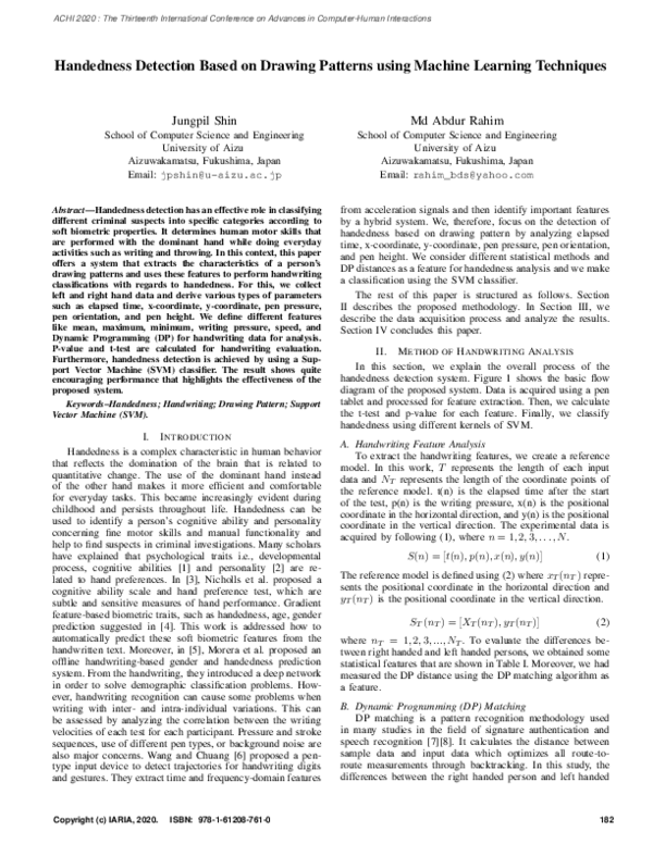 (PDF) Handedness Detection Based on Drawing Patterns using Machine Learning Techniques