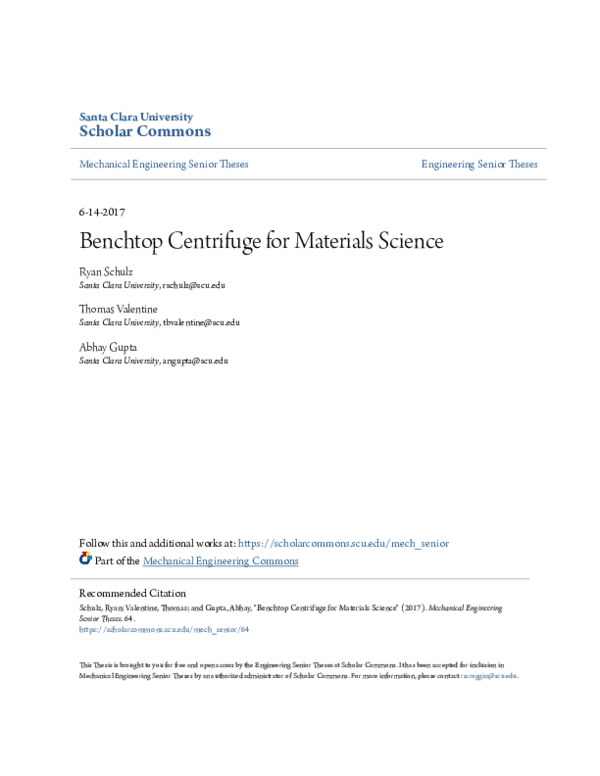 (PDF) Benchtop Centrifuge for Materials Science