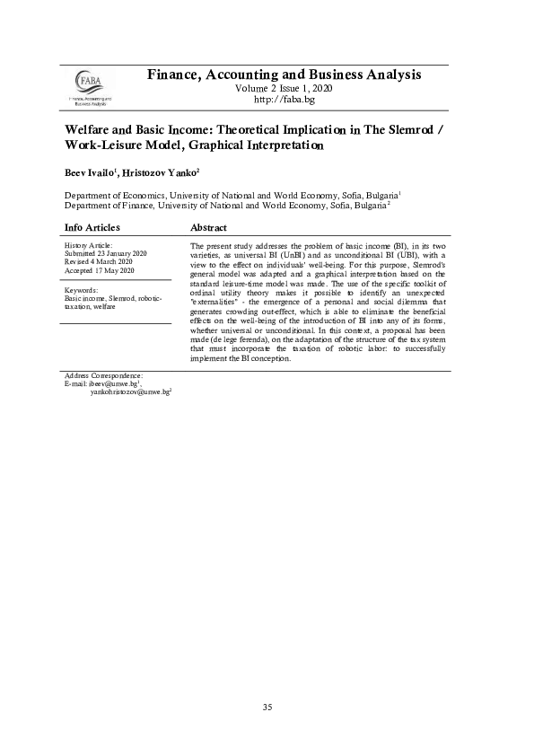 (PDF) Welfare and Basic Income: Theoretical Implication in The Slemrod ...