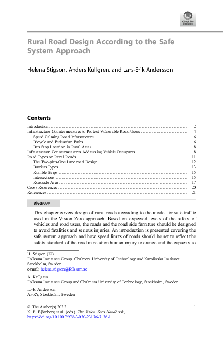 (PDF) Rural Road Design According to the Safe System Approach