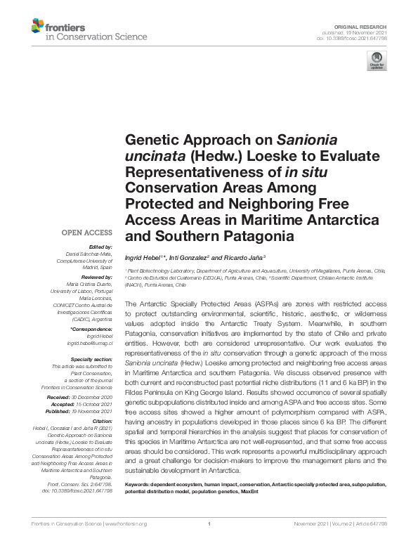 (PDF) Genetic Approach on Sanionia uncinata (Hedw.) Loeske to Evaluate ...