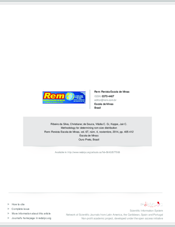 (PDF) Methodology for determining rom size distribution Metodologia ...