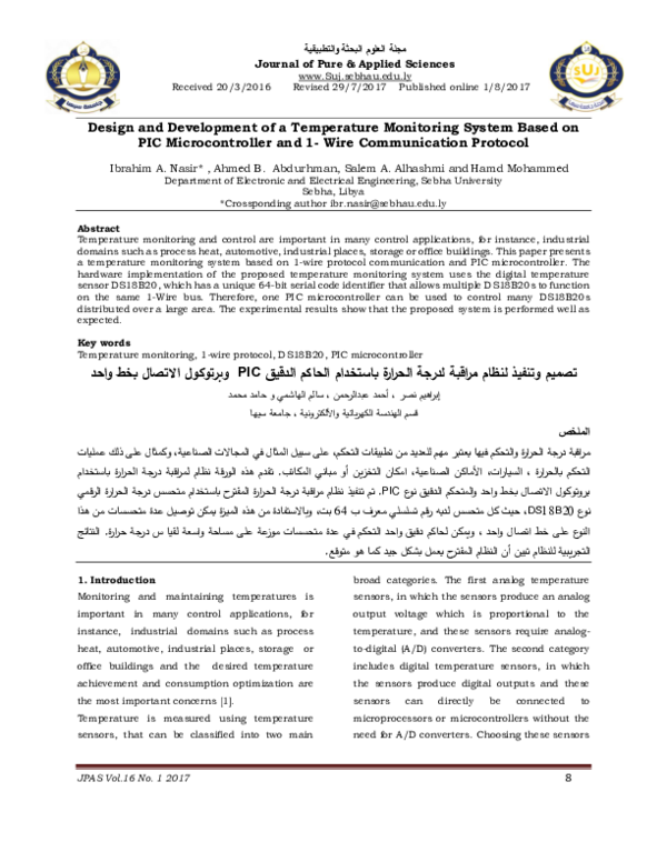 (PDF) Design and Development of a Temperature Monitoring System Based on PIC Microcontroller and ...