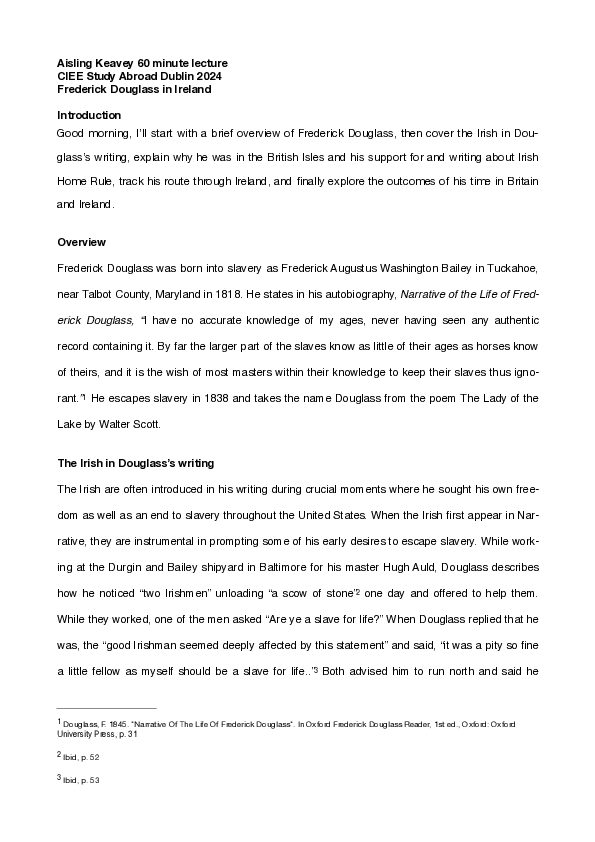 (PDF) Frederick Douglass in Ireland