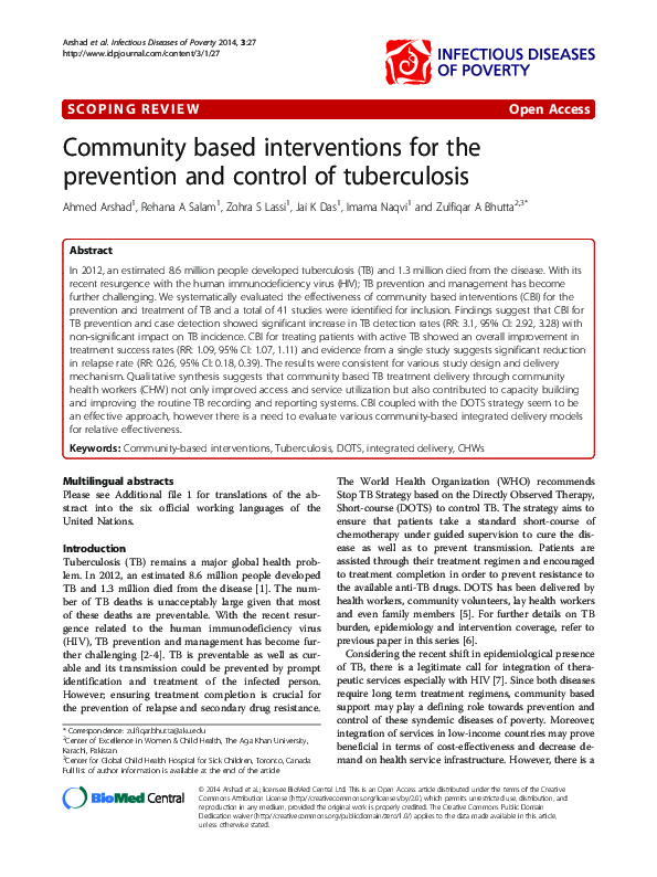 (PDF) Community based interventions for the prevention and control of ...