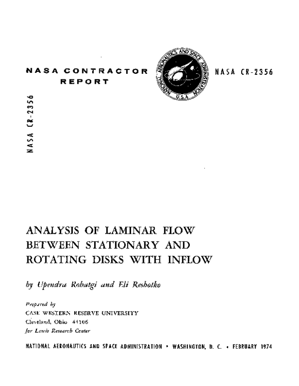 (PDF) Analysis of laminar flow between stationary and rotating disks with inflow