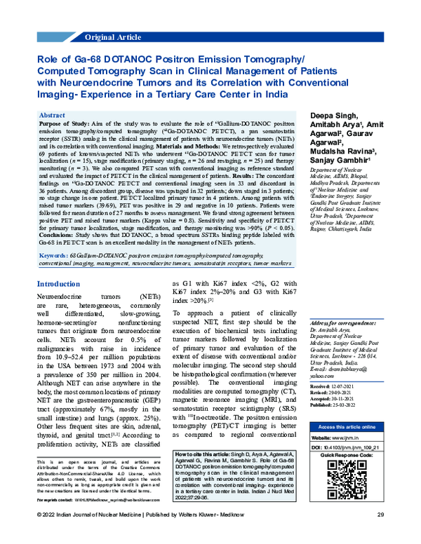 (PDF) Role of Ga-68 DOTANOC positron emission tomography/computed ...