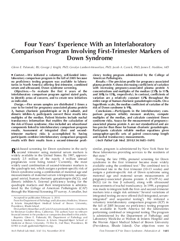 (PDF) Four years' experience with an interlaboratory comparison program ...