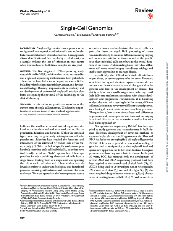 (PDF) Single-Cell Genomics