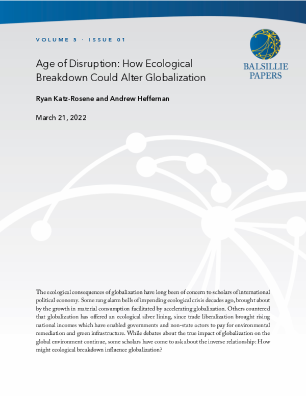 (PDF) Age of Disruption: How Ecological Breakdown Could Alter Globalization