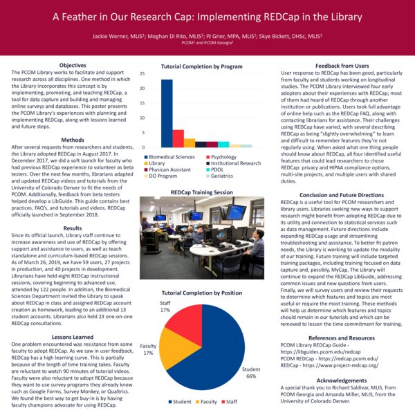 (PDF) A Feather in Our Research Cap: Implementing REDCap in the Library