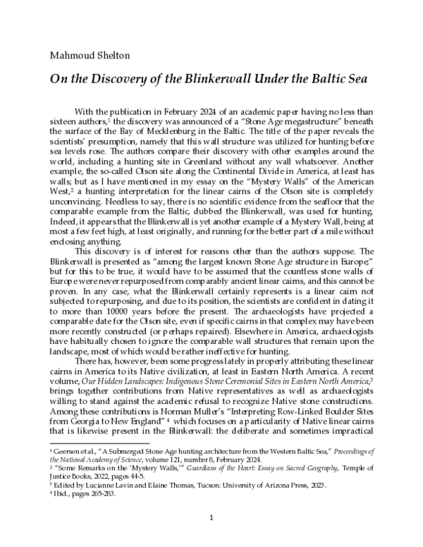 (PDF) On the Discovery of the Blinkerwall Under the Baltic Sea