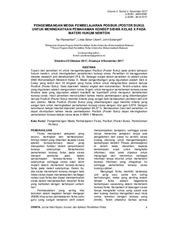 (PDF) Pengembangan Media Pembelajaran Posbuk (Poster Buku) Untuk Meningkatkan Pemahaman Konsep ...