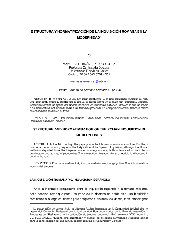 (PDF) ESTRUCTURA Y NORMATIVIZACIÓN DE LA INQUISICIÓN ROMANA EN LA ...