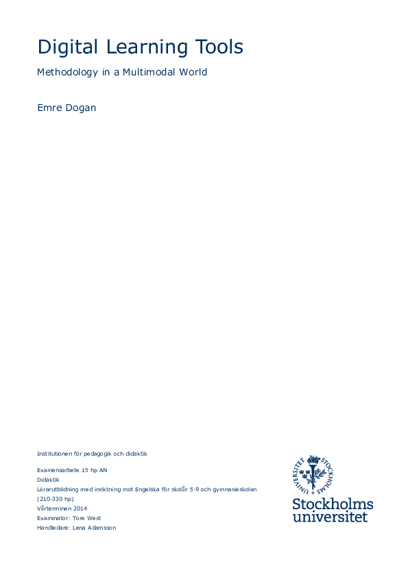 (PDF) Teacher and Student Perspectives on Digital Learning Tools