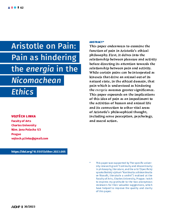 (PDF) Aristotle on Pain: Pain as hindering the energia in the ...