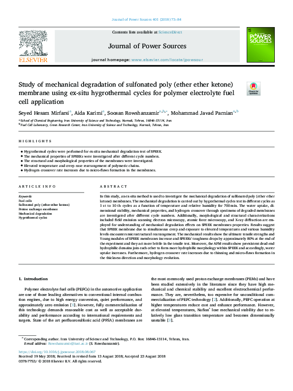 (PDF) Study of mechanical degradation of sulfonated poly (ether ether ...