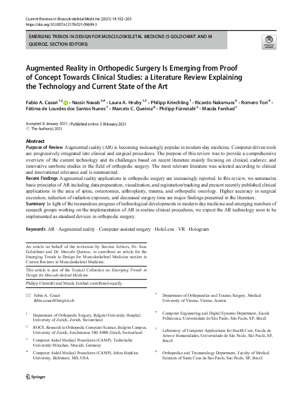 (PDF) Augmented Reality in Orthopedic Surgery Is Emerging from Proof of ...