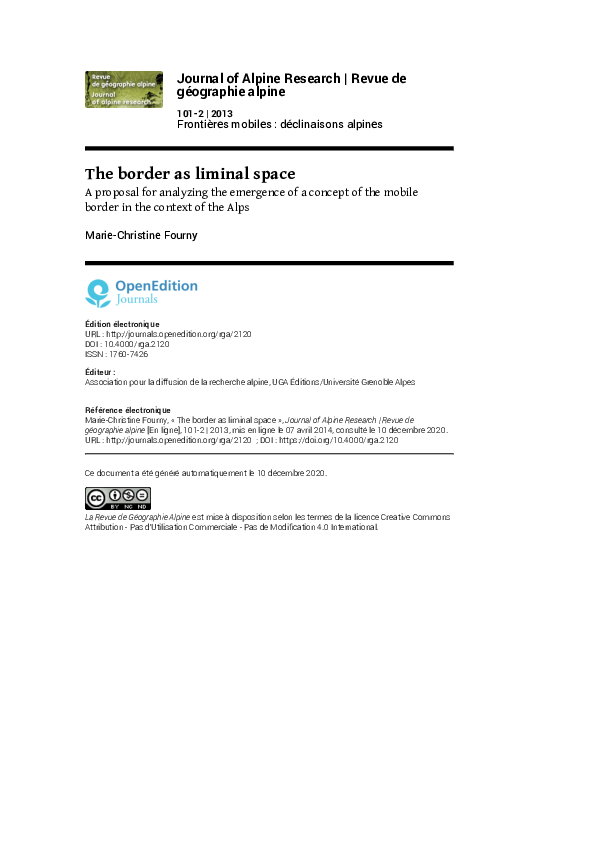 (PDF) The border as liminal space