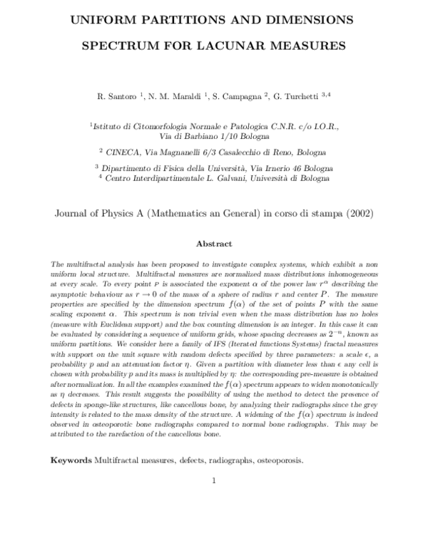 (PDF) Uniform partitions and a dimensions spectrum for lacunar measures