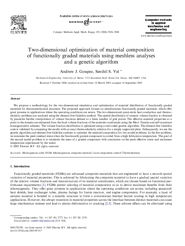 (PDF) Two-dimensional optimization of material composition of ...