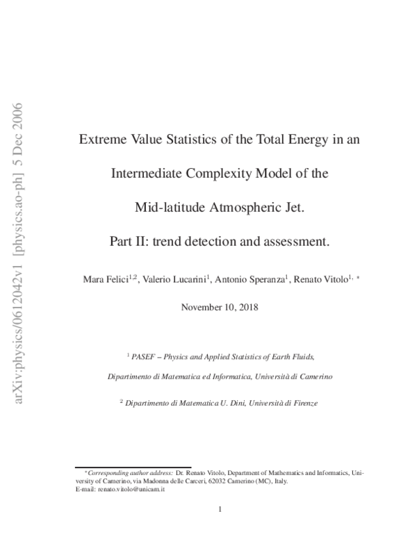 (PDF) Extreme Value Statistics of the Total Energy in an Intermediate-Complexity Model of the ...
