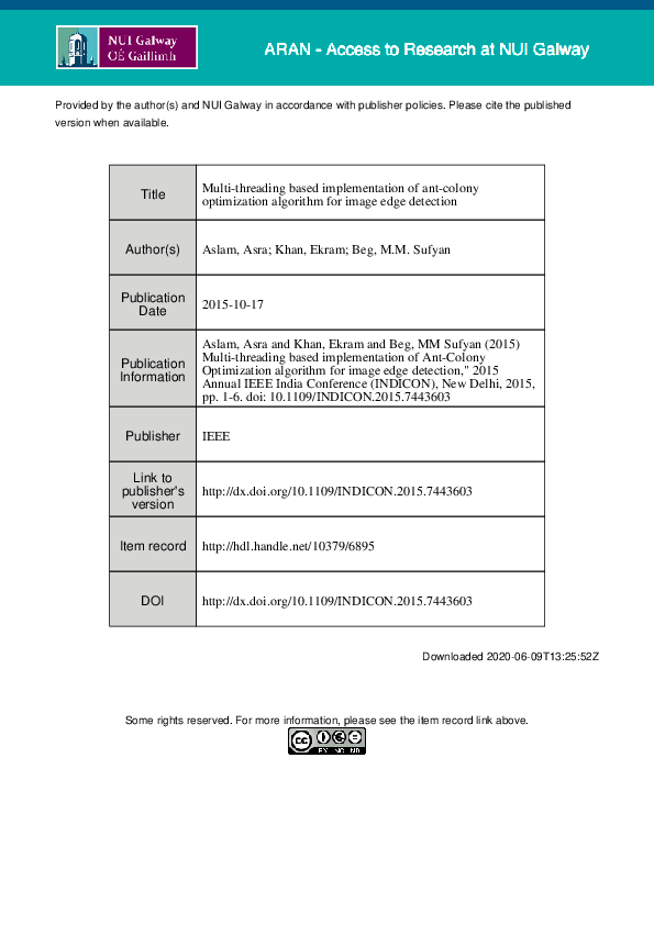 (PDF) Multi-threading based implementation of Ant-Colony Optimization algorithm for image edge ...