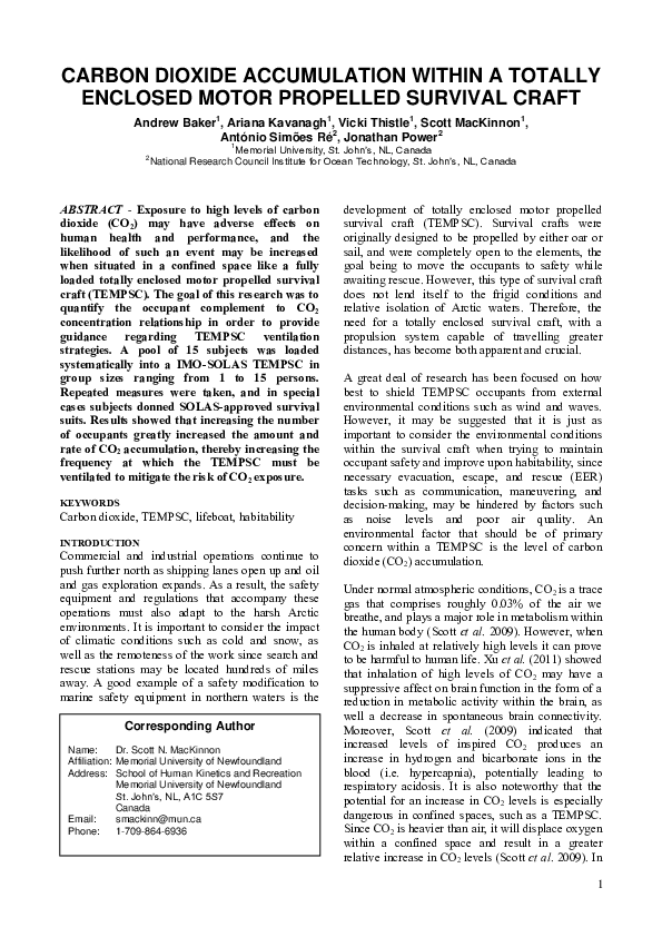 (PDF) Carbon Dioxide Accumulation within a Totally Enclosed Motor ...