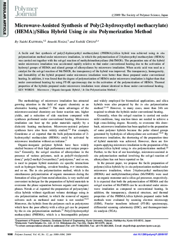 (PDF) Microwave-Assisted Synthesis of Poly(2-hydroxyethyl methacrylate ...