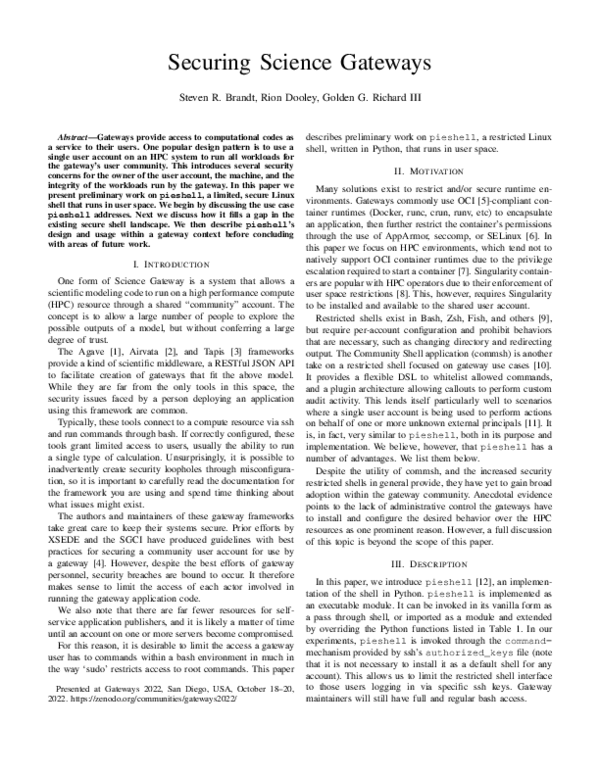 (PDF) Securing Science Gateways