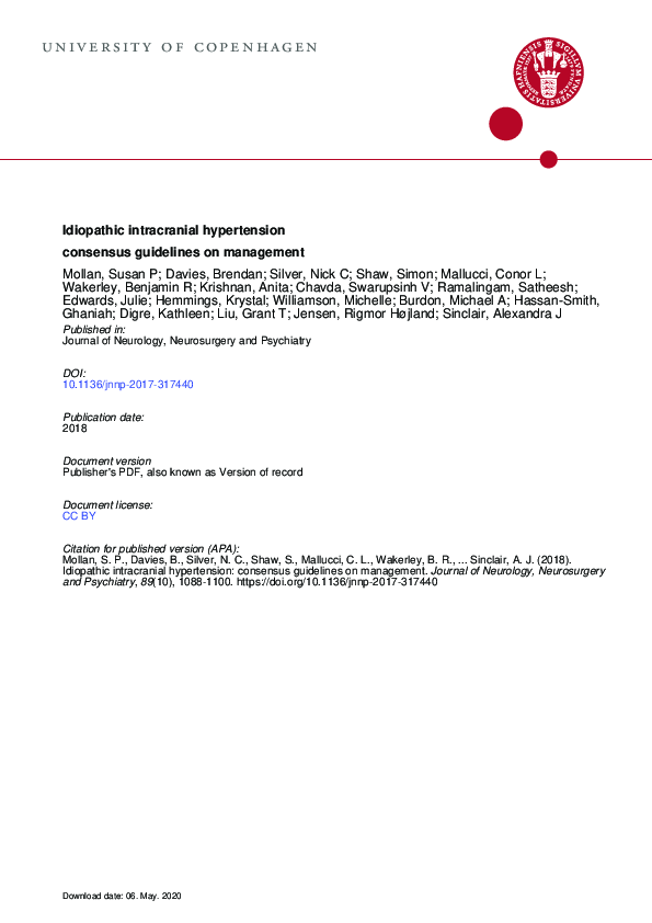 (PDF) Idiopathic intracranial hypertension: consensus guidelines on ...
