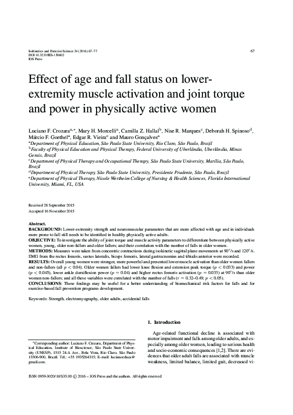 (PDF) Effect of age and fall status on lower-extremity muscle ...