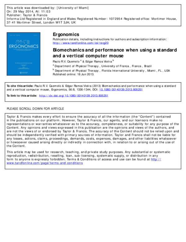 (PDF) Biomechanics and performance when using a standard and a vertical ...
