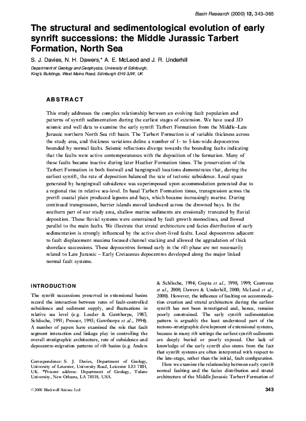 (PDF) The structural and sedimentological evolution of early synrift ...
