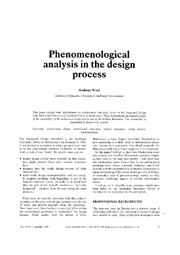 (PDF) PHENOMENOLOGICAL ANALYSIS IN DESIGN