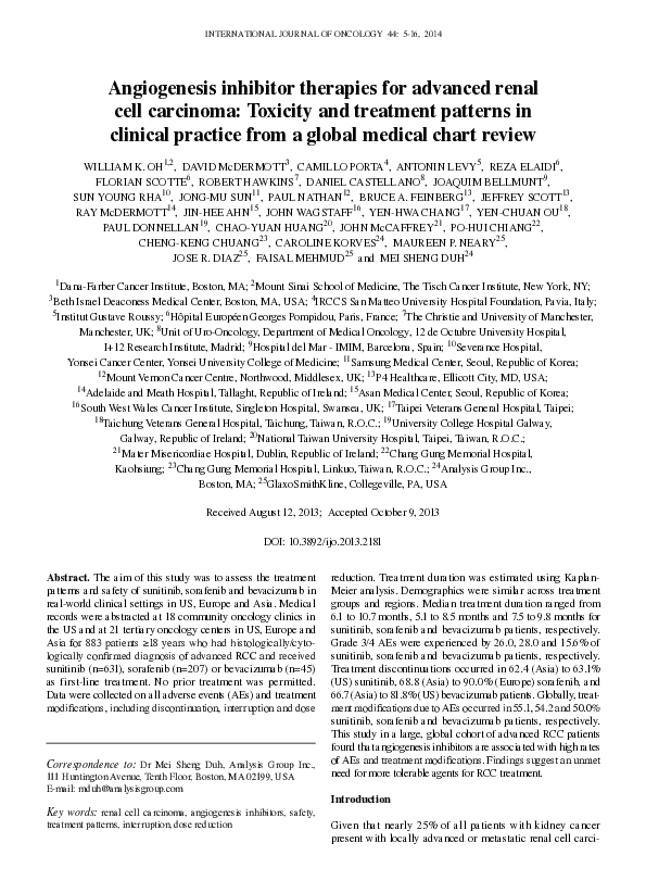 (PDF) Angiogenesis inhibitor therapies for advanced renal cell ...