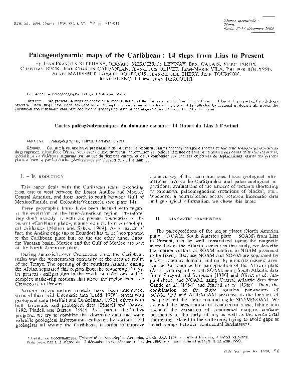 (PDF) Paleogeodynamic maps of the Caribbean; 14 steps from Lias to present