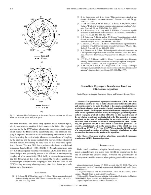 (PDF) Generalized eigenspace beamformer based on CG-Lanczos algorithm