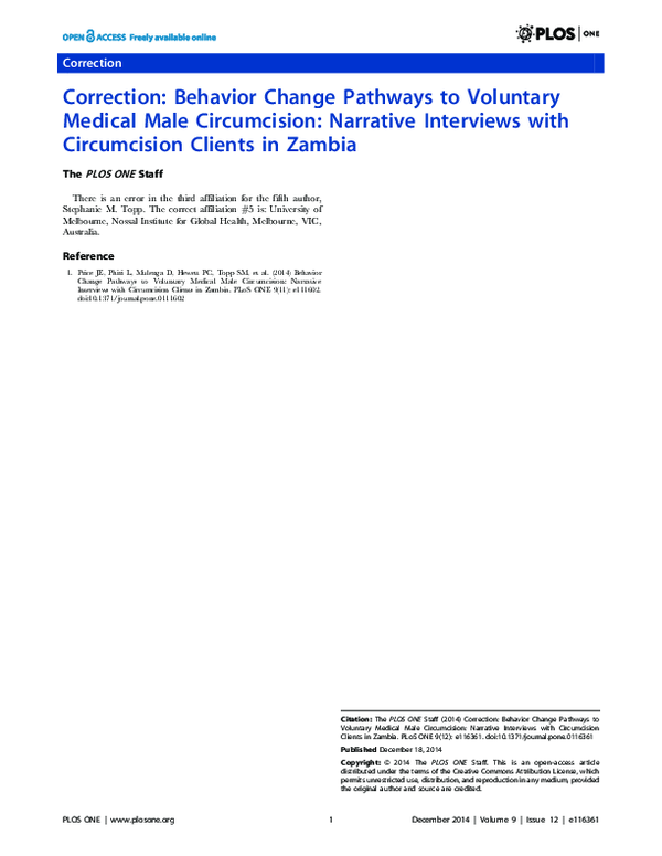 (PDF) Correction: Behavior Change Pathways to Voluntary Medical Male ...