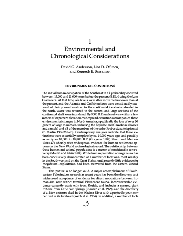 (PDF) Environmental and Chronological Considerations. (David G ...